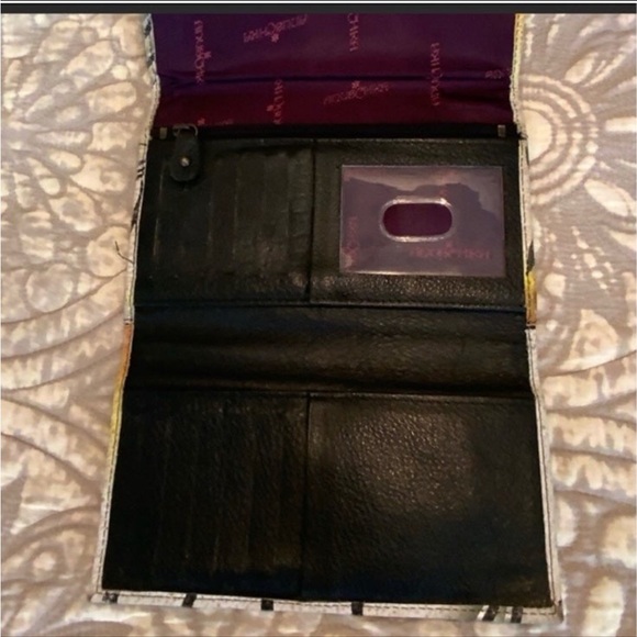 Anuschka | Bags | Leather Anuschka Handpainted Snap Floral Wallet ...